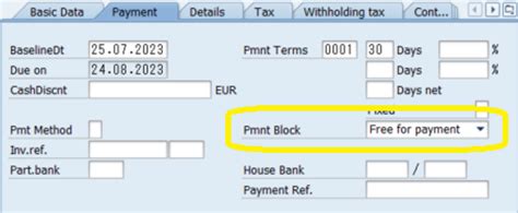 How To Handle The Invfo Zlspr Payment Block Field Sap Community
