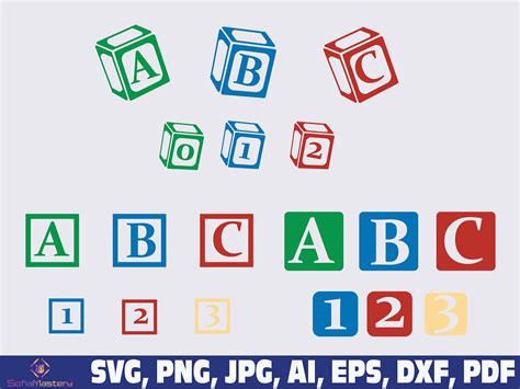 Block Alphabet Svg Block Font Svg BUILDING BLOCKS SVG Block Etsy