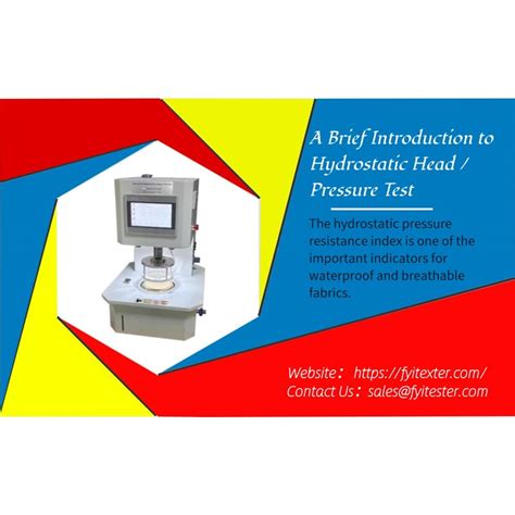 A Brief Introduction To Hydrostatic Head Pressure Test Fyi Tester
