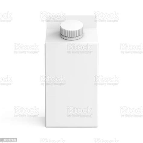 음료 포장 3d 렌더링 제품 종이 상자 모형 일러스트를 포장합니다 둥근 나사 캡이 있는 우유의 흰색 판지 패키지 우유팩에 대한