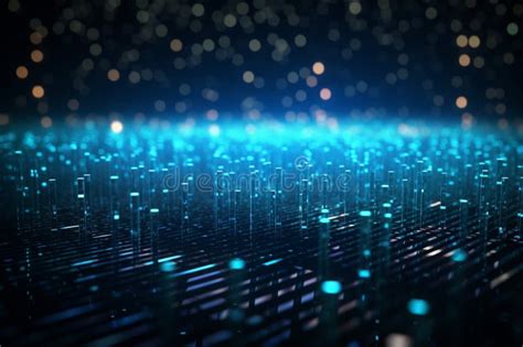 Binary Code Waves Depict Data Flow Digital Security In Internet Technology Stock Illustration