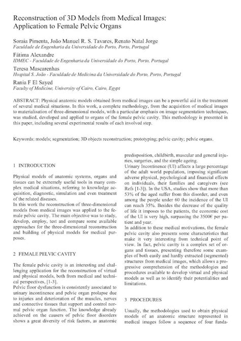 Pdf Reconstruction Of 3d Models From Medical Images Application To Female Pelvic … · 2018 4