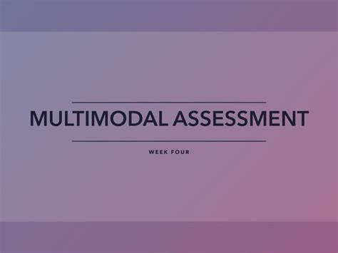 Multimodal Assessment Pdf