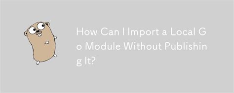 如何導入本地go模組而不發布它？ golang php中文網