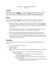 Primary Source Analysis Assignment Guide Pdf Primary Source Analysis Assignment Guide HIS 1150