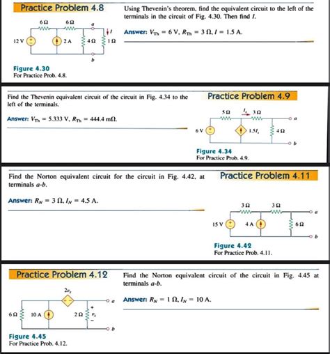 Solved Practice Problem 4 8 Using Thevenin S Theorem Find Chegg Com