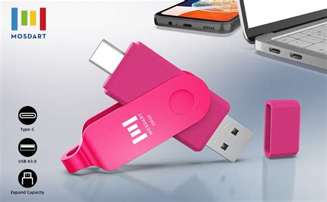 Amazon Com MOSDART 256GB Fast USB C Dual Flash Drive With Keychain 2 In 1 OTG USB 3 1 Type C