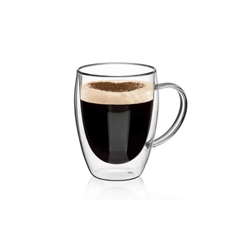 Cana De Cafeaceai Dubla Din Sticla Termorezistenta 350 Ml Blusmart® Durabila Si Rezistenta