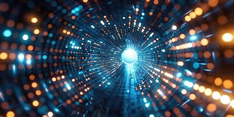 Binary Code Tunnel With Digital Elements Abstract Art Digital Image
