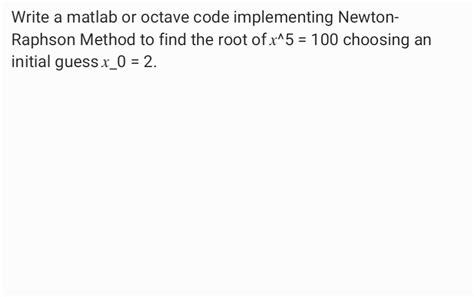 Solved Write A Matlab Or Octave Code