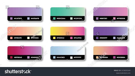 Gradient Color Palette Color Codes Rgb Stock Vector Royalty Free 2176351547 Shutterstock