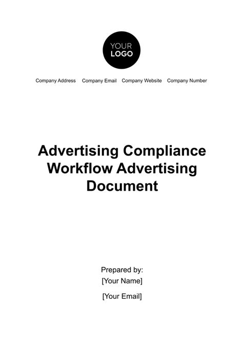 Free Advertising Compliance Workflow Document Template To Edit Online