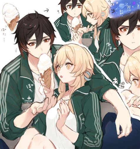 Lumine And Zhongli Genshin Impact Drawn By Tyo Snh Danbooru