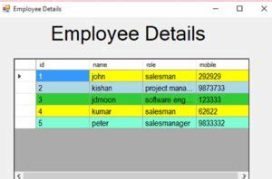 Datagridview Color Change Based On The Role C Net Tutusfunny