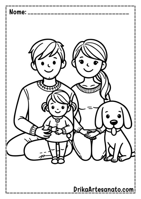 50 Desenhos De Famílias Para Colorir Grátis Em Pdf