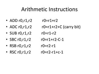 Arm Instruction Set PPT