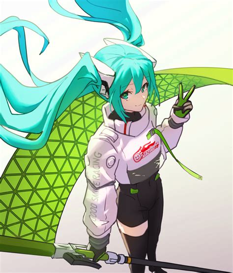 Hatsune Miku Racing Miku And Racing Miku Vocaloid And More Drawn By Galaxy July Danbooru