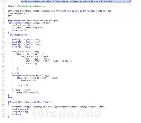 Poo Arrays Objective C Demostracion Implicacion Logica