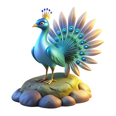 3d Render Regal Peacock Illustration 56281400 Png