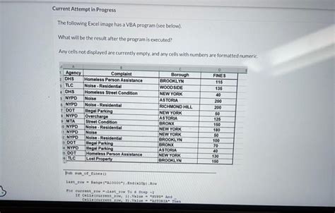 Solved The Following Excel Image Has A Vba Program See