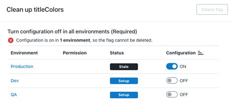 Deleting Feature Flags
