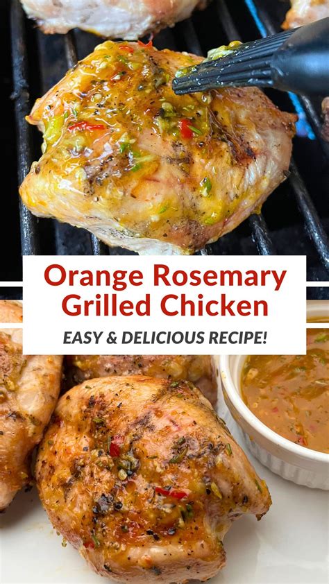 Grilled Orange Rosemary Chicken Juicy Crispy And Glazed To