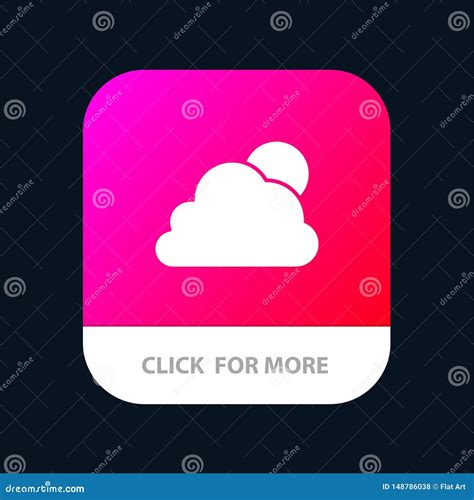 Sky Cloud Sun Cloudy Mobile App Button Android And Ios Glyph