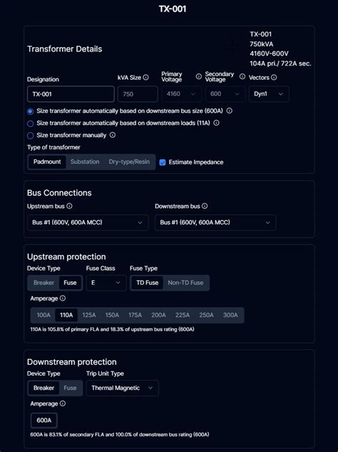 Power Designer Pro Now Auto Sizes Transformer Breaker Fuse Amp Ratings
