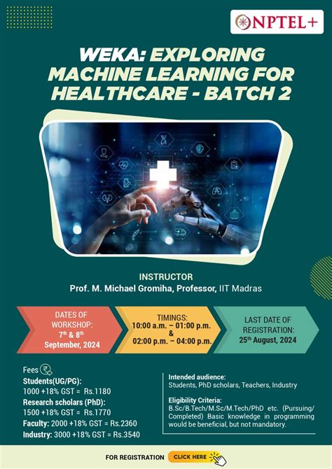 nptel on linkedin machinelearning healthcare bioinformaticsworkshop