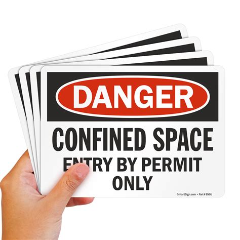 Danger Confined Space Entry By Permit Only Sign