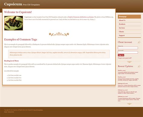 Free Capsicum Website Template Free Website Templates Html5 And Css Templates And Open Source