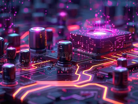 Semiconductor Industry Conception Hightech Computer Board With Chip Circuit Board Cpu Processor