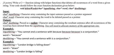 Solved 3 Points Write A C Function Along With Helper