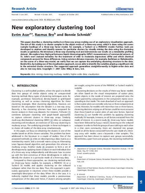 Pdf New Exploratory Clustering Tool
