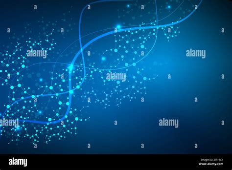 Science Network Pattern Connecting Lines And Dots Technology Hexagons