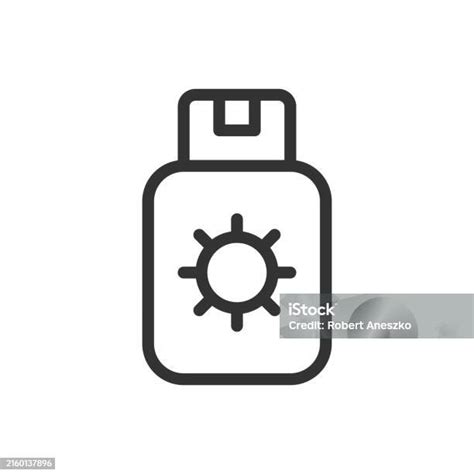 자외선 차단제 피부 관리 라인 벡터 아이콘 통하고 있는 흰색 바탕 편집 가능한 획 벡터 일러스트 레이 션 상징 건강관리와 의술에 대한 스톡 벡터 아트 및 기타 이미지