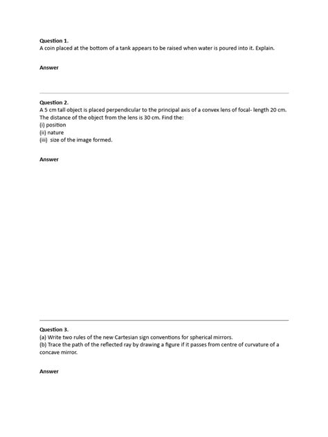 Question 1 Pdf Refractive Index Mirror