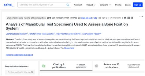 Analysis Of Mandibular Test Specimens Used To Assess A Bone Fixation