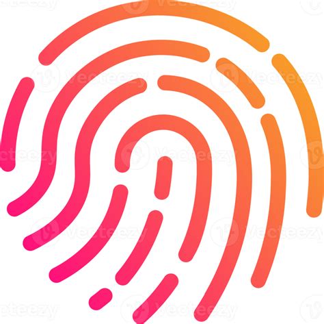 Touch Id Icon Illustration In Gradient Colors Fingerprint Sign For Security Interface 15698671 Png