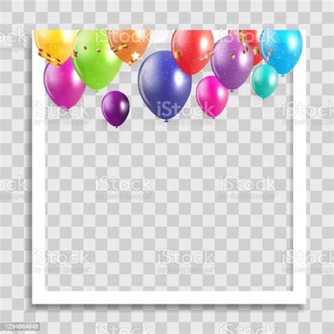 소셜 네트워크에서 미디어 게시물에 대한 파티 홀리데이 풍선 템플릿빈 사진 프레임 벡터 일러스트 레이션 Eps10 낮에 대한 스톡