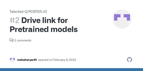 drive link for pretrained models · issue 2 · talented q poster v2 · github