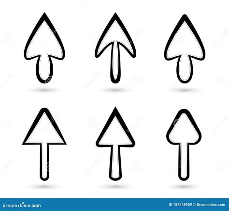 Computer Mouse Cursor Flat Icons For Apps And Websites Stock Vector Illustration Of Line