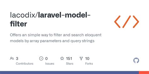 Github Lacodixlaravel Model Filter Offers An Simple Way To Filter