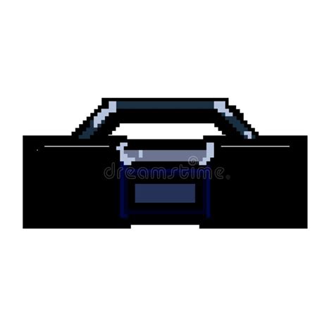 Tape Boombox Audio Game Pixel Art Vector Illustration Stock Vector