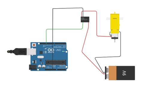 Circuit Design Motor With Relay Tinkercad