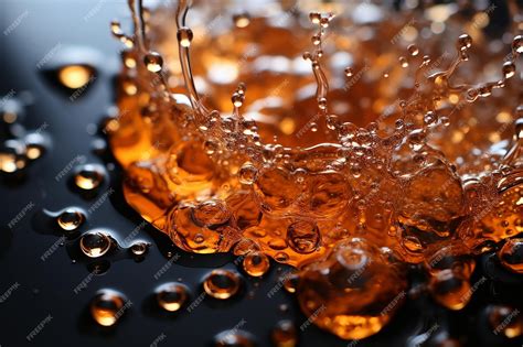 Close Up Of Bubbles Fizzing In A Glass Of Cold Soda Premium Ai Generated Image