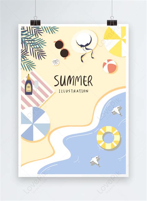 만화 여름 해변 포스터 이미지 사진 466350972 무료 다운로드