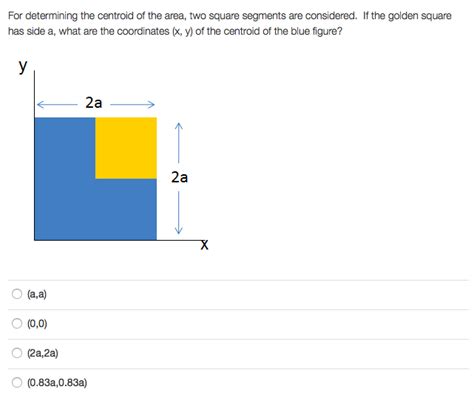 Solved For Determining The Centroid Of The Area Two Square Chegg Com