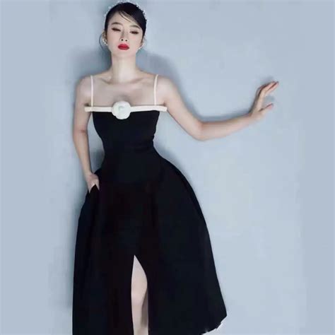 블랙 레트로 헵번 스타일 분할 슬링 정장 드레스 여성을 위한 고급 프랑스 디자인 슬리밍 드레스 Aliexpress