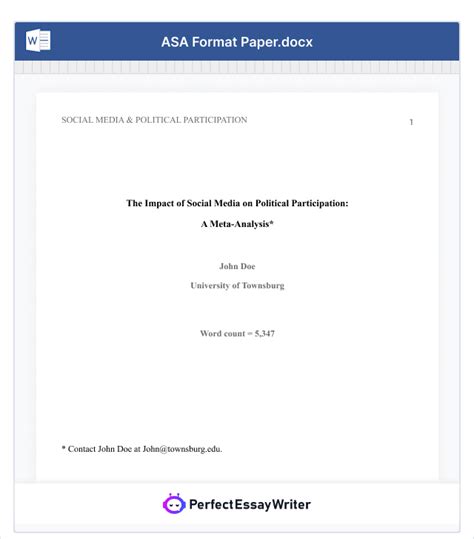 How To Format Asa Title Page Guidelines With Example